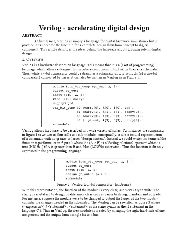 Verilog - Accelerating Digital Design | PDF | Vhdl | Logic Synthesis