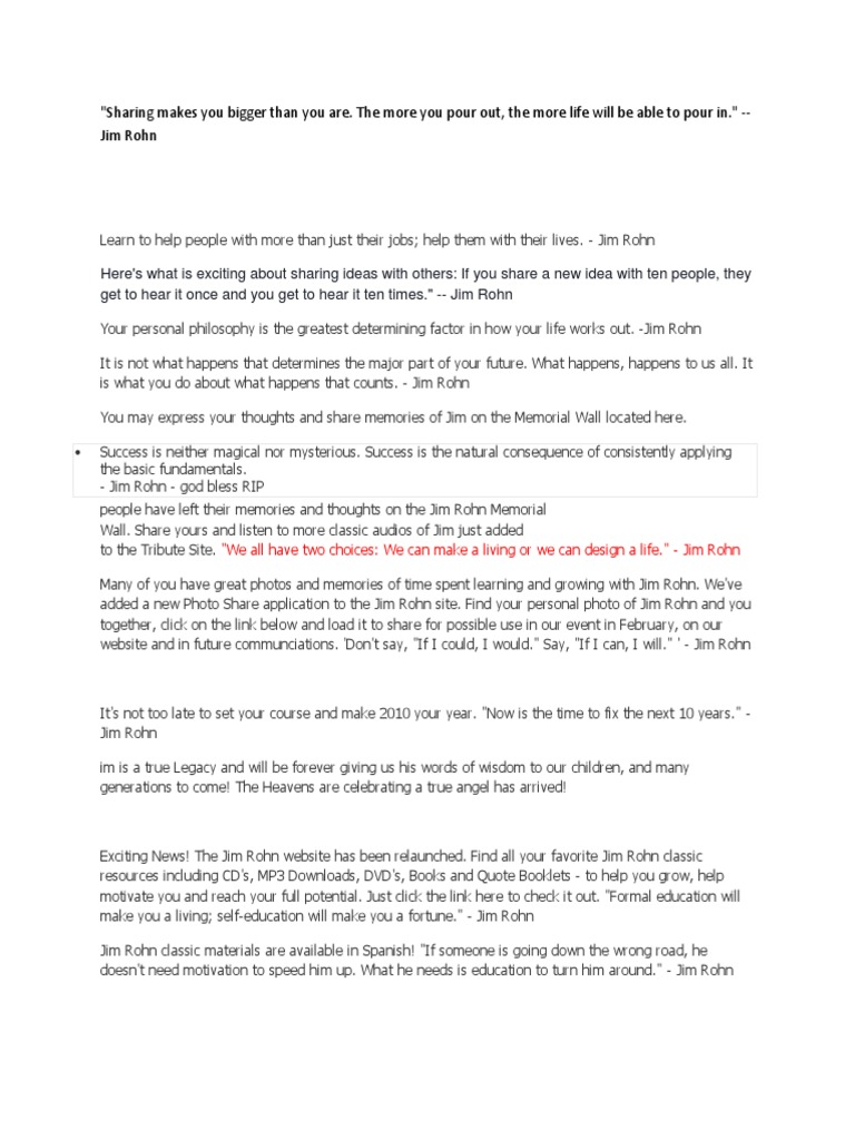 Jim Rohn Pdf Leadership Motivation