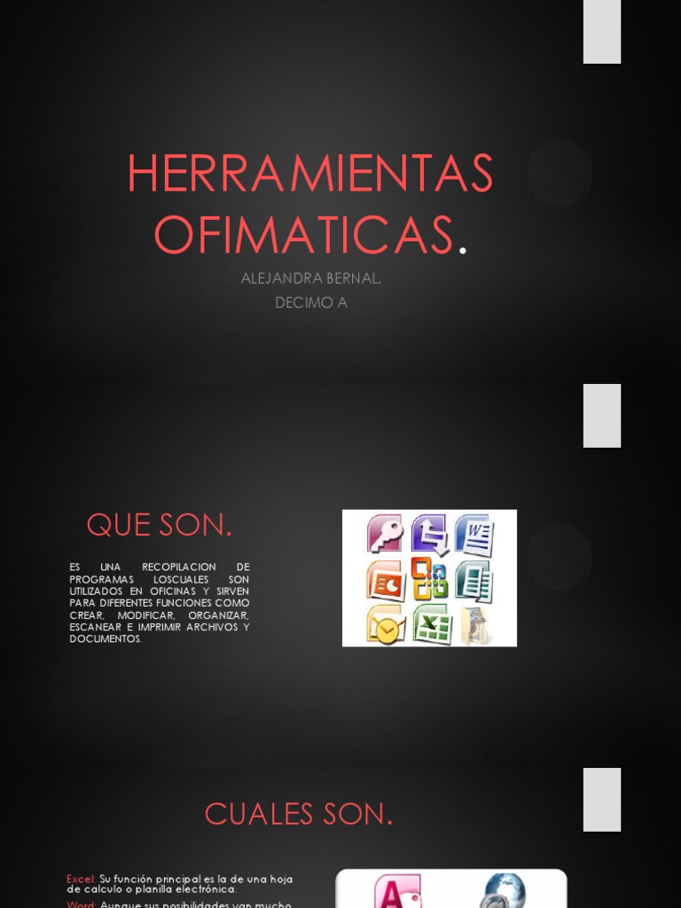 HERRAMIENTAS OFIMATICAS DIAPOSITIVAS.pptx | Microsoft PowerPoint | Software de la aplicacion