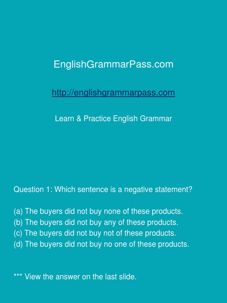 English Grammar Test # 18: Misused Forms - Miscellaneous Examples | PDF ...