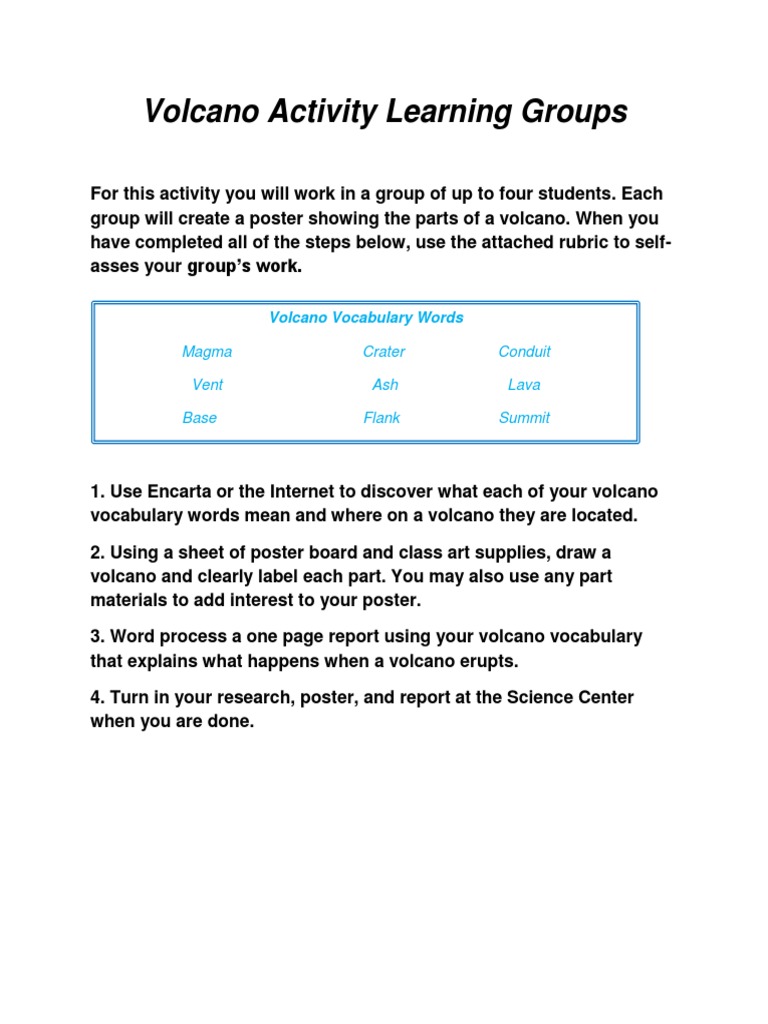 Volcano Activity Group Project Guide | PDF