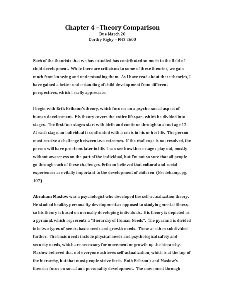 Comparing Child Development Theories | PDF | Science | Behavioural Sciences
