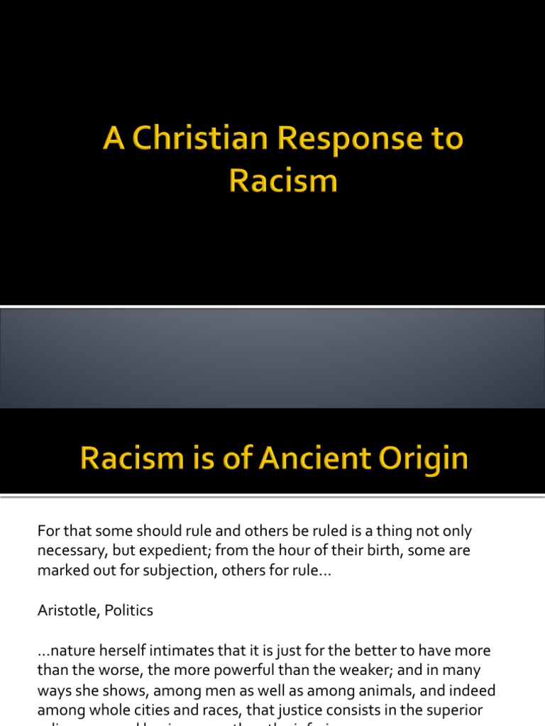 A Christian Response To Racism | PDF | Racism | Discrimination & Race ...