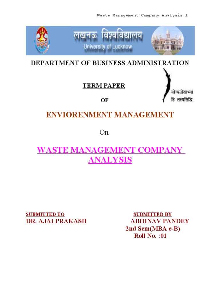 Waste Management Company Analysis | Download Free PDF | Revenue | Waste ...