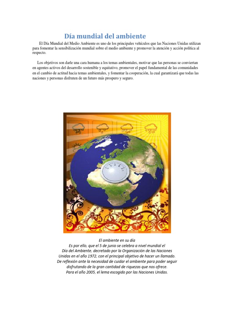 Día Mundial Del Ambiente | PDF | Viajes y turismo