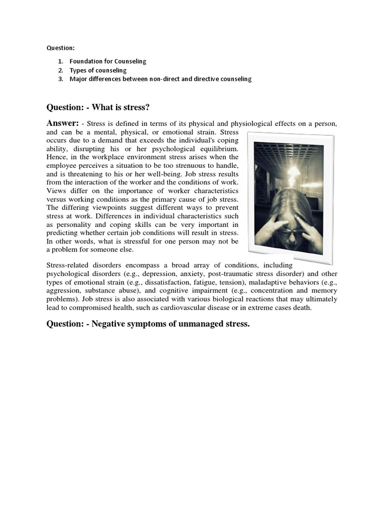 Assignment On Stress and Counseling (2nd) | PDF | Occupational Stress ...