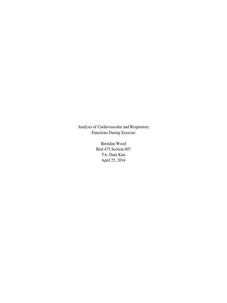 Cardiovascular & Respiratory Response to Exercise | PDF | Heart Rate ...
