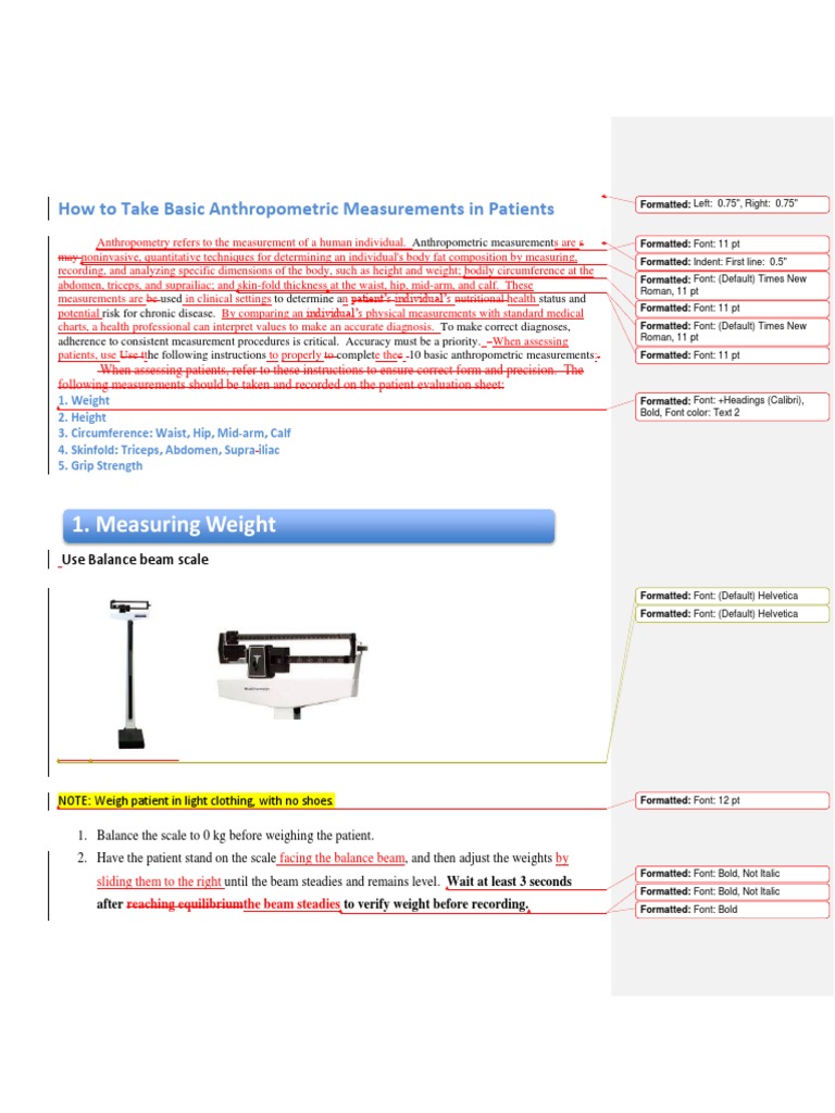 Measuring Weight: How To Take Basic Anthropometric Measurements in ...