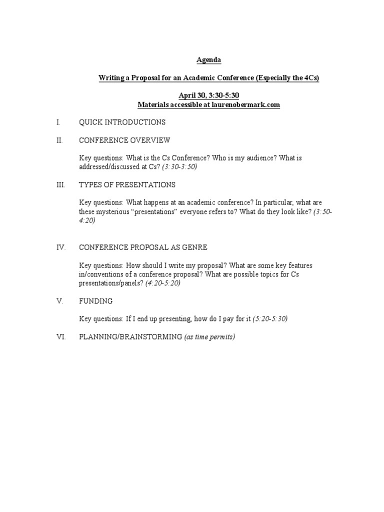 Writing Proposals for Academic Conferences | PDF | Career & Growth ...
