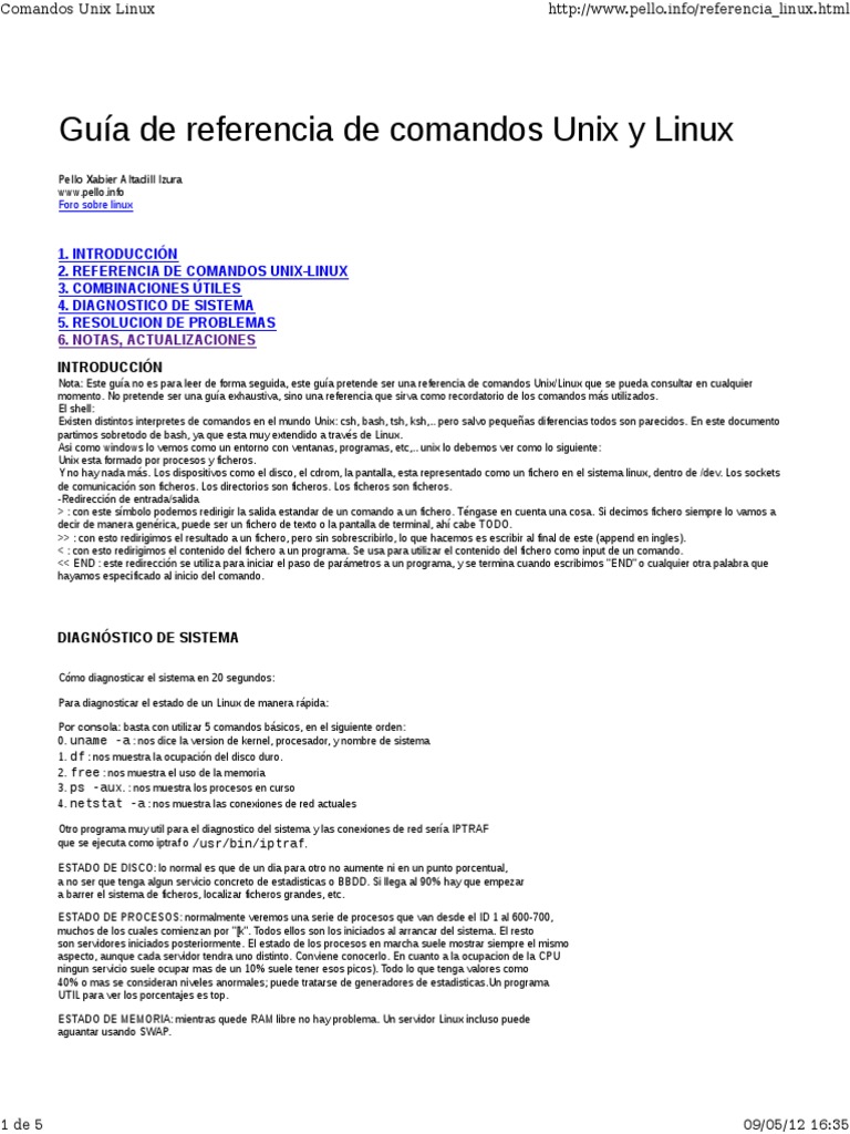 Guía de Referencia Comandos Linux | PDF | Interfaz de línea de comando ...