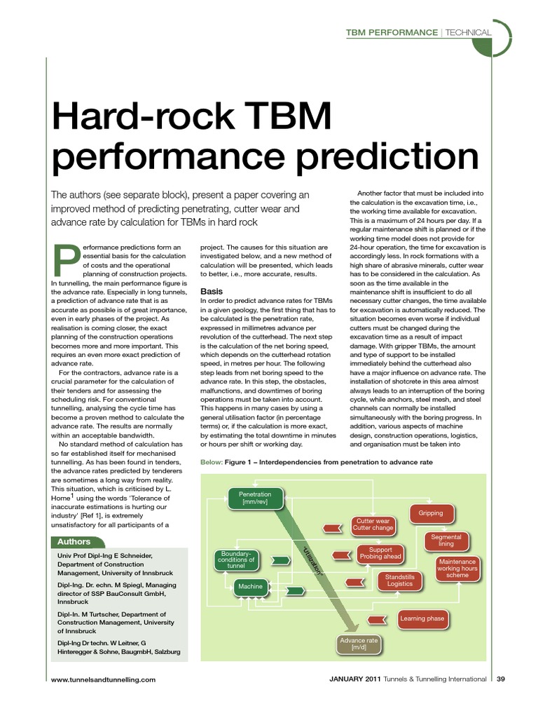 Hard Rock TBM Performance Prediction | PDF | Tunnel | Prediction