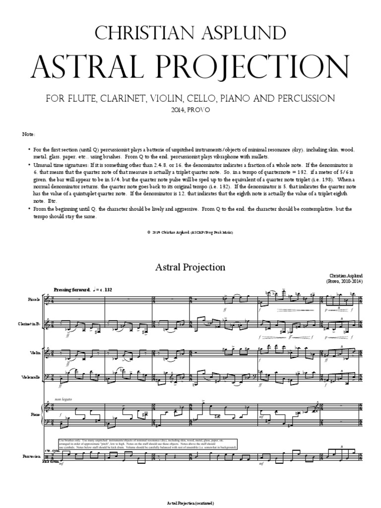 Astral Projection (2014) (Score) | PDF | Fraction (Mathematics) | Music ...