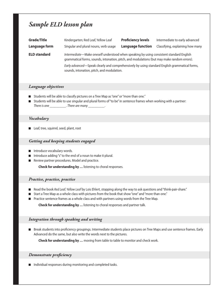 Lesson Plan Eld | PDF