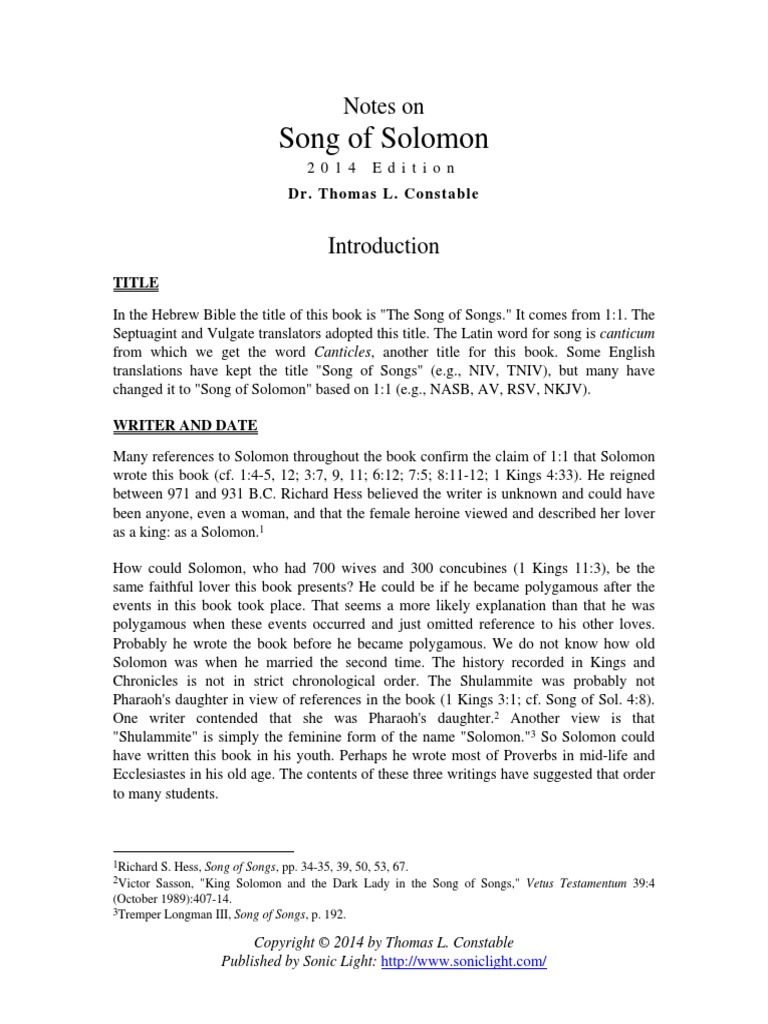 Song of Solomon | PDF | Religion & Spirituality | Classics