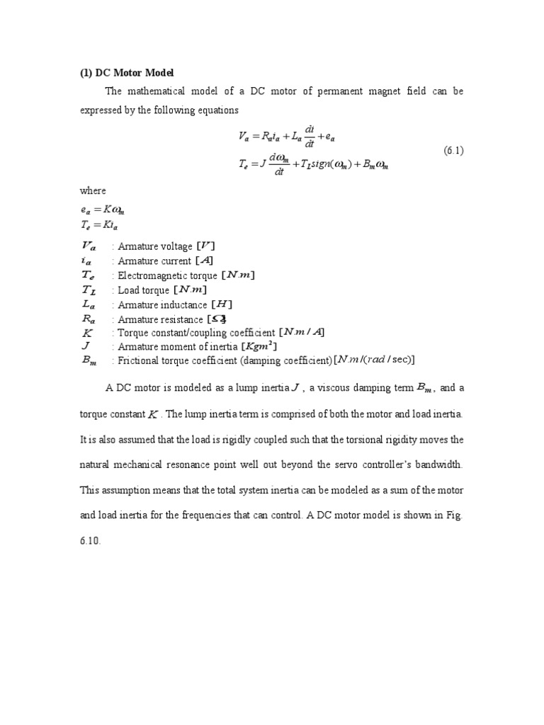 Motor Model | PDF | Inertia | Amplifier