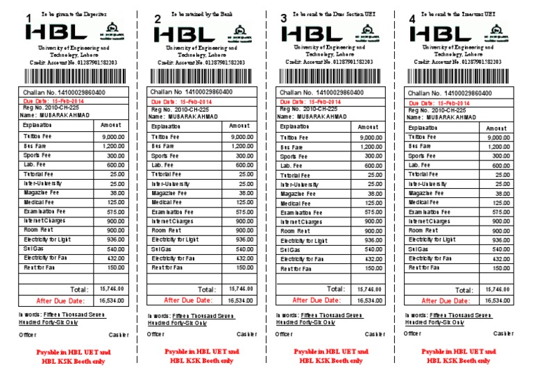 Print Challan | PDF | Fee | Commerce