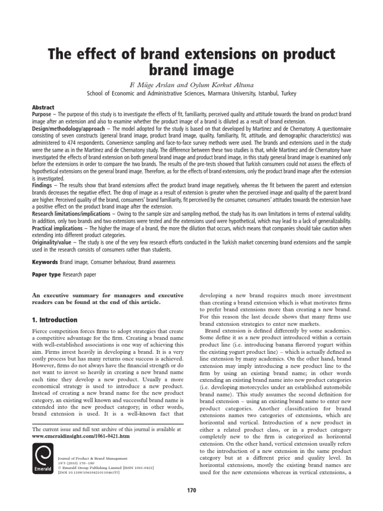 Effect of Brand Extension On Brand Image 2 | PDF | Brand | Coefficient Of Determination