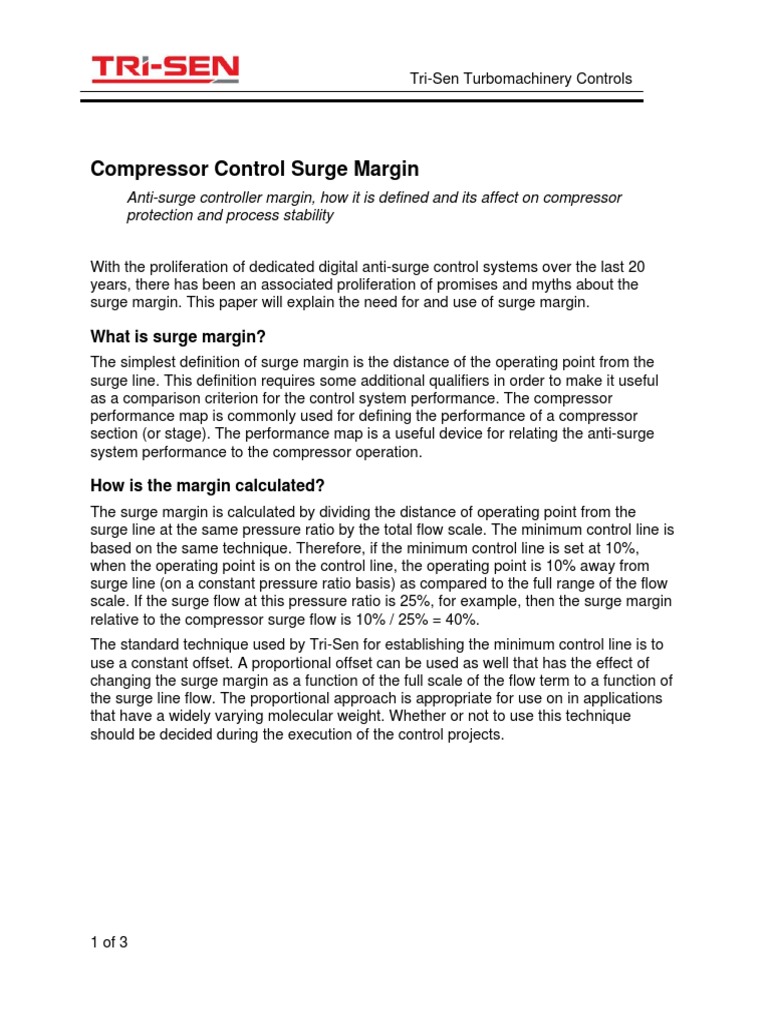 Compressor Control Surge Margin | PDF | Control System | Gas Compressor