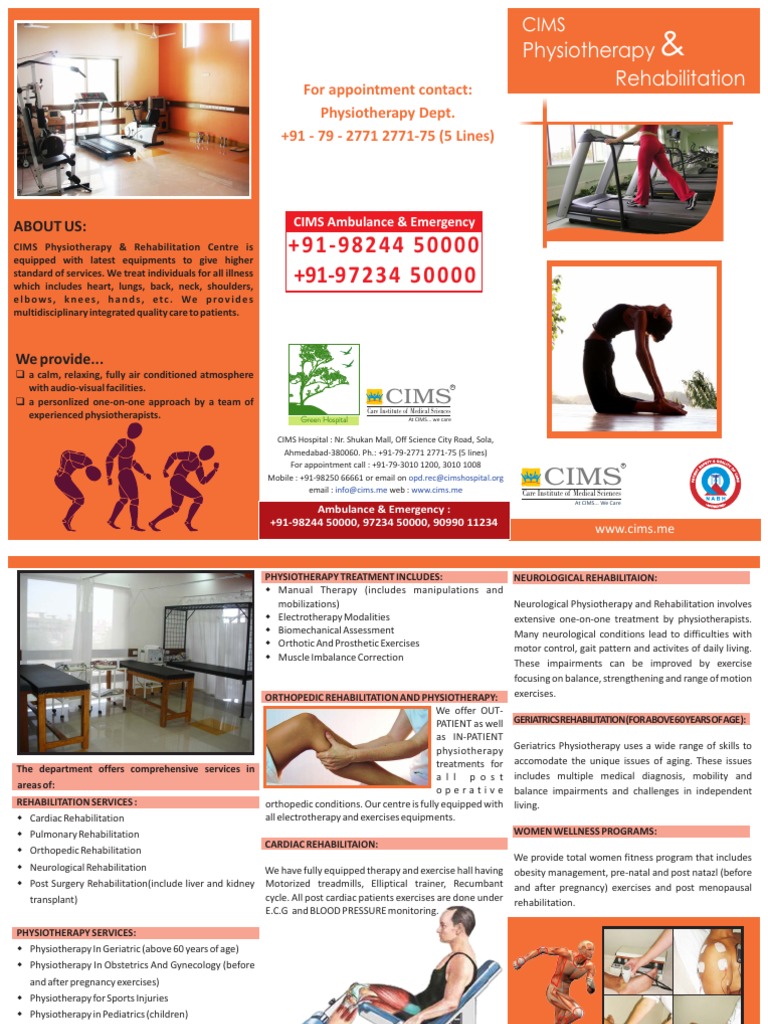 Physiotherapy Brochure (English) | Physical Therapy | Medicine