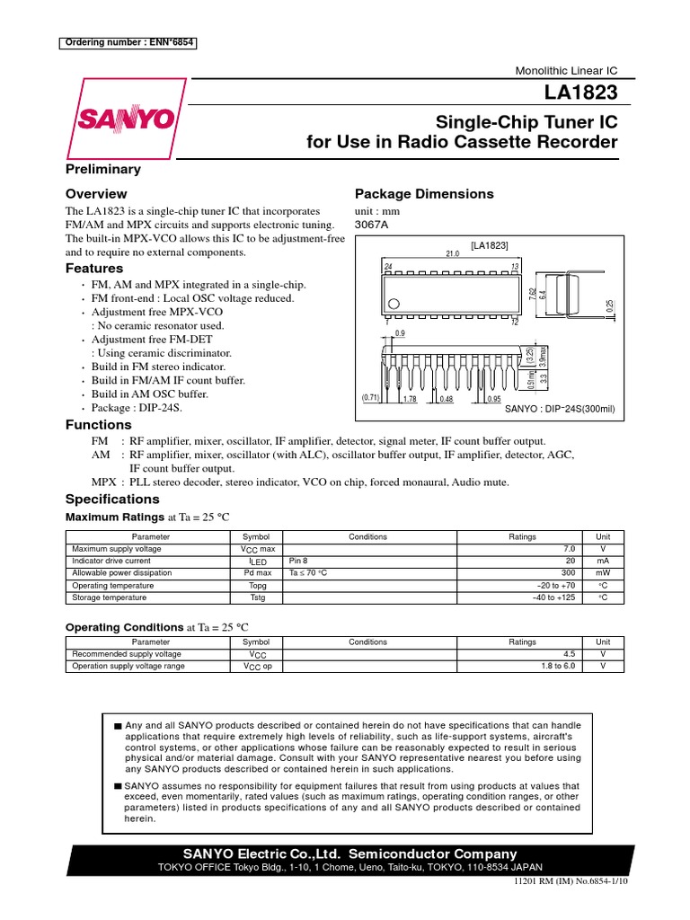 LA1823 | PDF | Detector (Radio) | Frequency Modulation