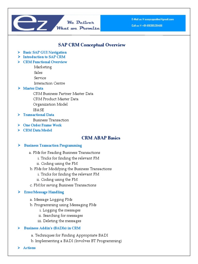 SAP CRM Conceptual Overview and Technical Deep Dive | PDF | Customer Relationship Management ...