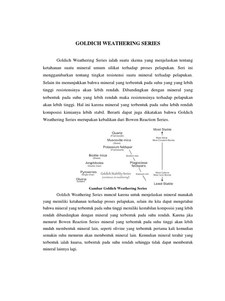 Goldich Weathering Series | PDF
