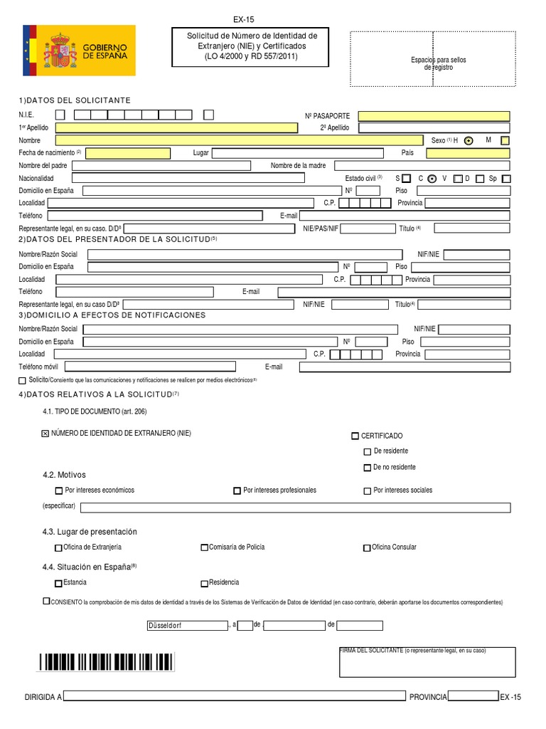 Solicitud de NIE y Certificados EX-15 | PDF | Science | Tecnología ...