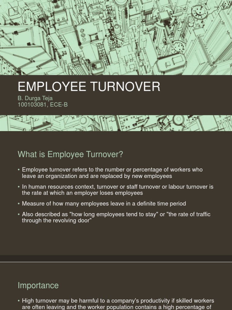 Employee Turnover | PDF | Turnover (Employment) | Employment