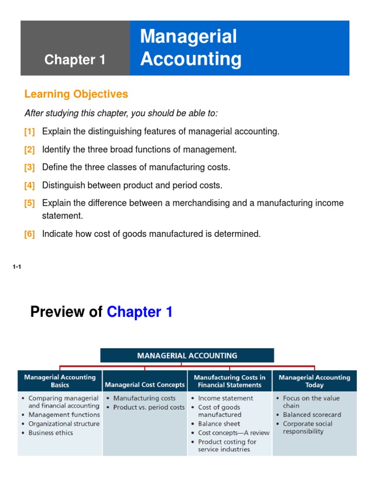 CH 1 Managerial Accounting Basics | PDF | Management Accounting | Cost ...