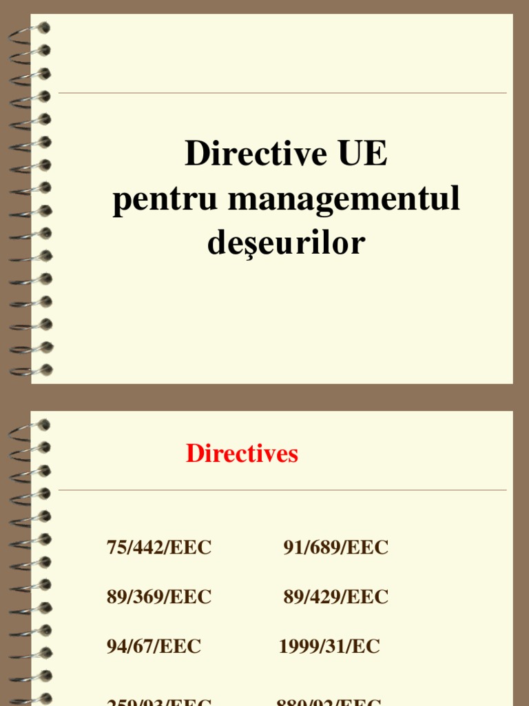 Directive UE Pentru Managementul Deşeurilor | PDF | Incineration ...