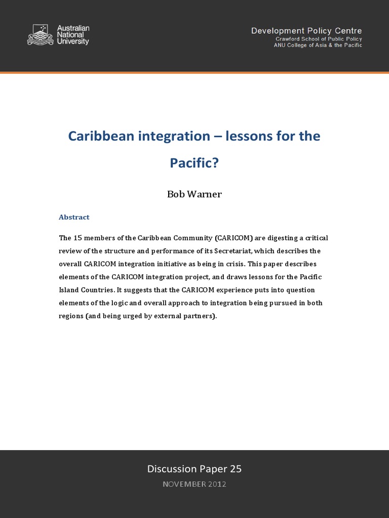 Caribbean Integration Insights for Pacific | PDF | Economies | Business