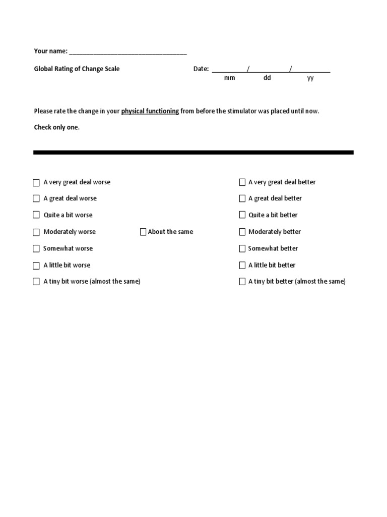 Global Rating of Change Scale-Disability 2013 | PDF