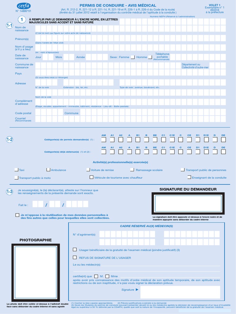 cerfa 14880-01 | Transport terrestre | Services (Économie)