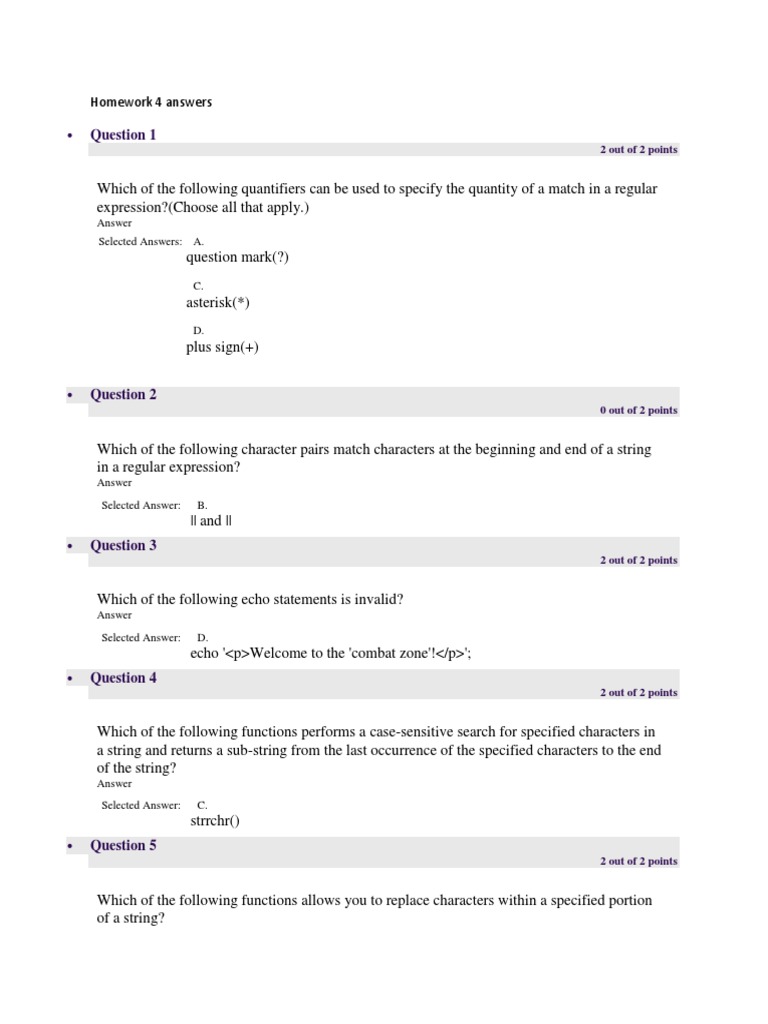 Scripting Homework 4 Answers Pdf String Computer Science Computer Programming