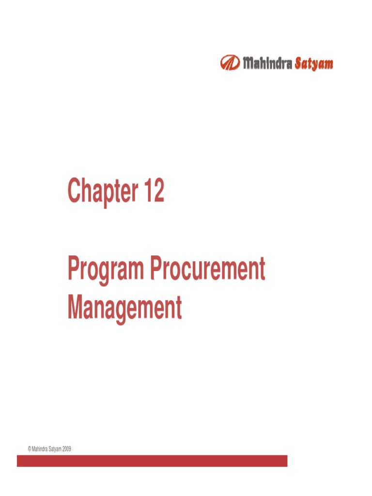 Program Procurement Management | PDF | Procurement | Request For Proposal