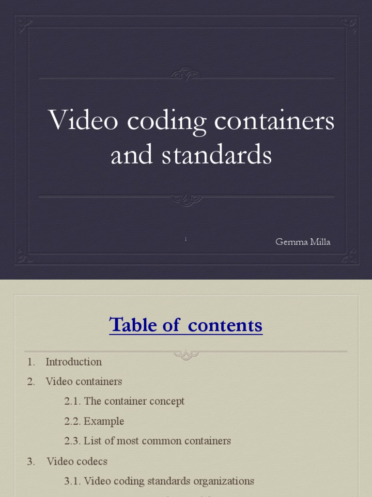 Video Coding Standards | PDF | Codec | H.264/Mpeg 4 Avc
