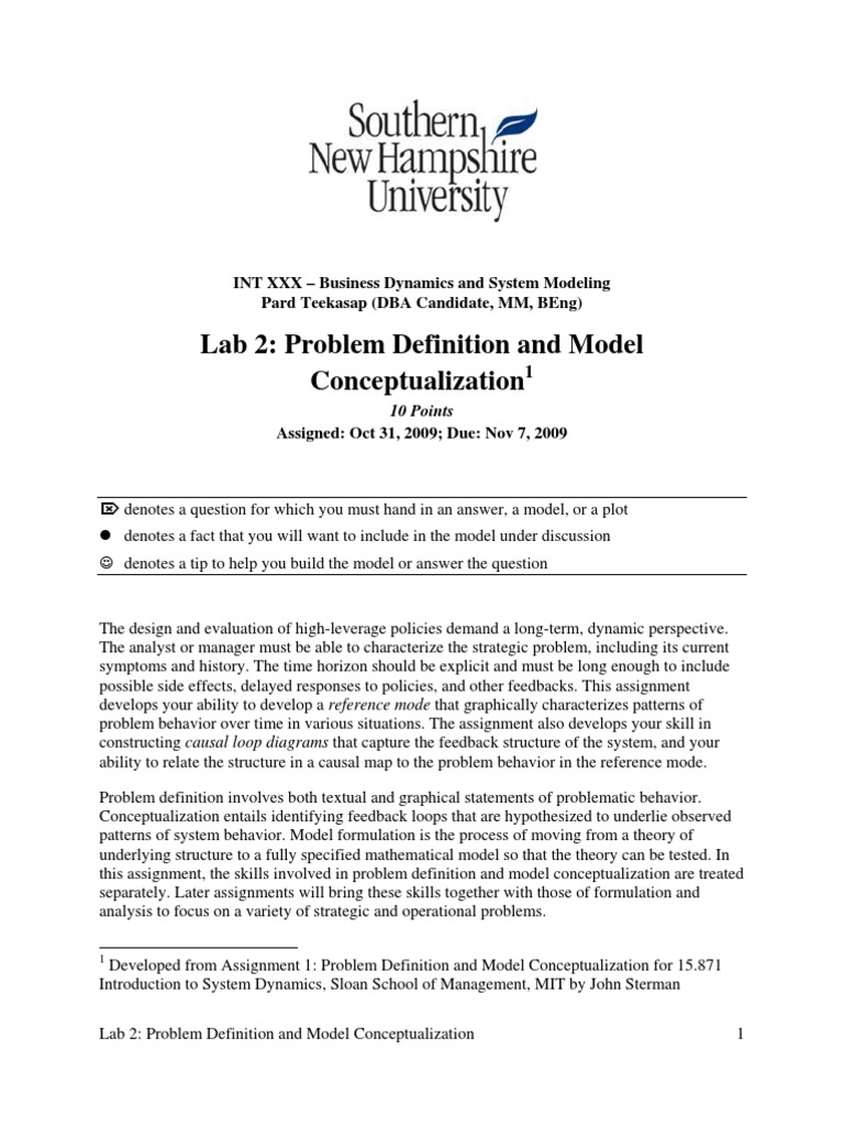 Lab 2 Problem Definition and Model Conceptualization | PDF | Causality ...
