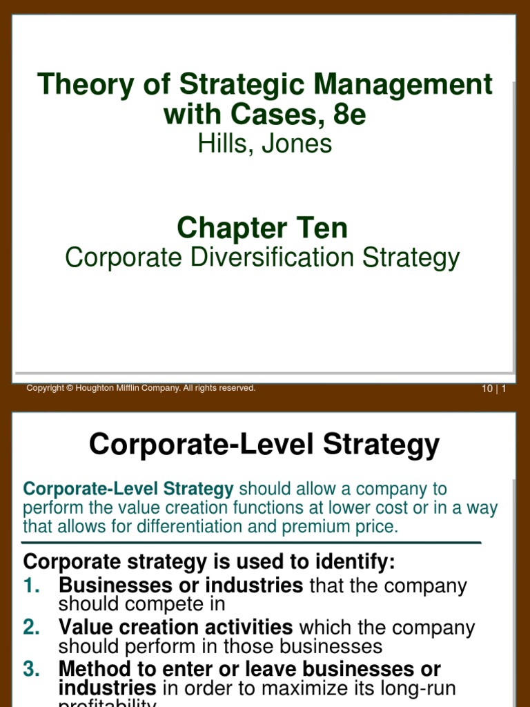 Hill 8e Basic Ch10 | PDF | Takeover | Strategic Management