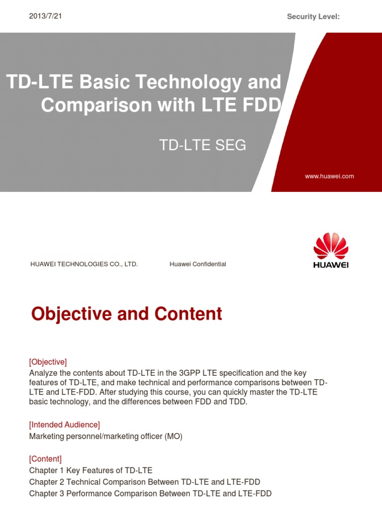 TD-LTE Basic Technology and Comparison With LTE FDD v1.1 (20110617 ...