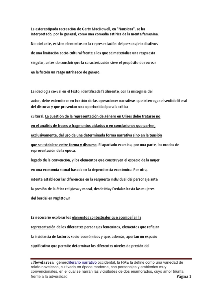 La Estereotipada Recreación de Gerty MacDowell | PDF | Ulises (novela ...