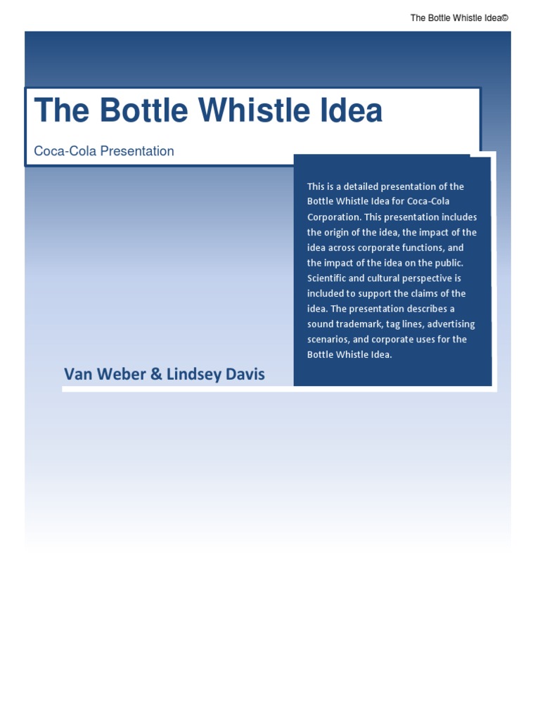 Bottle Whistle Idea | PDF | Attention | Brand