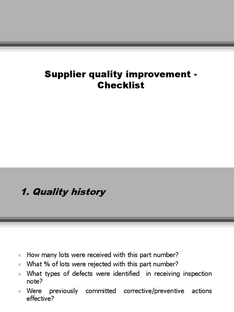 Supplier Quality Improvement | PDF | Specification (Technical Standard ...