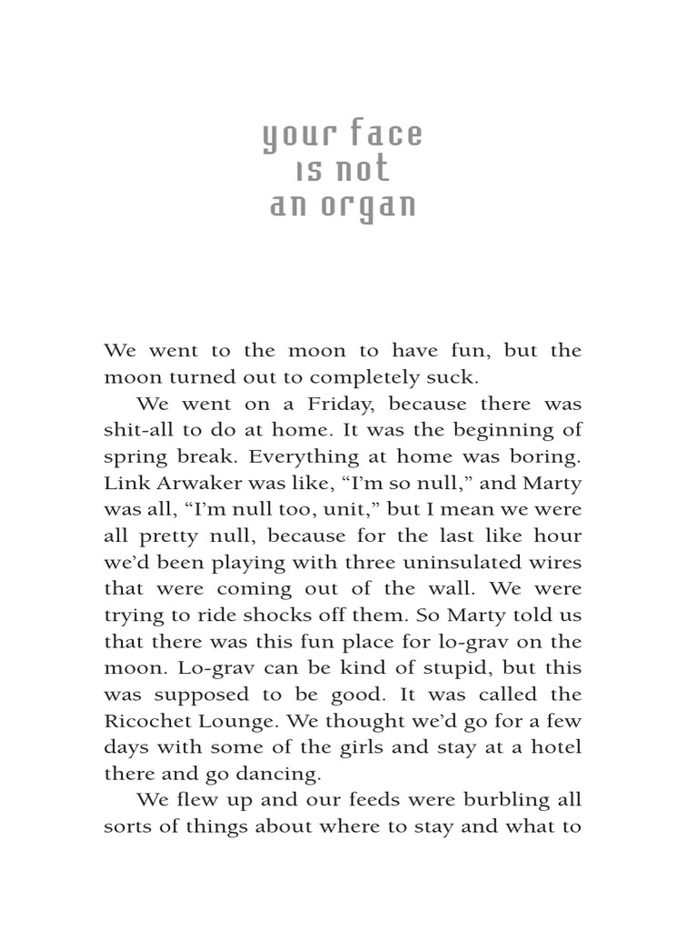 Feed by M.T. Anderson Chapter Sampler | PDF | Leisure | Books