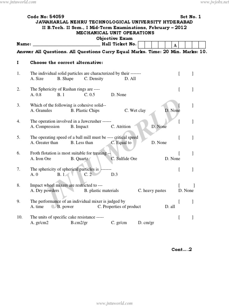 Mechanical Unit Operations | PDF | Mill (Grinding) | Solid
