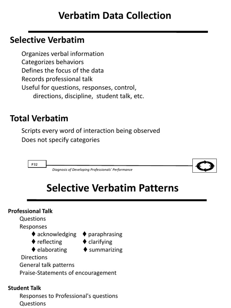 Verbatim Data Analysis in Professional Performance | PDF