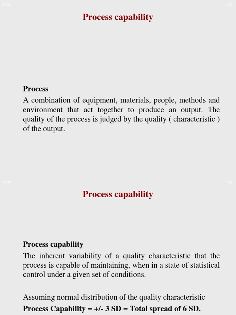 Process Capability - Tool | PDF | Standard Deviation | Engineering ...