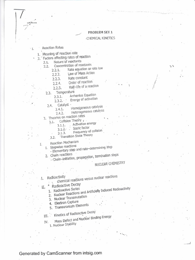 Chem 18 Problem Set 1 (4-14-14) 1st Depex | PDF | Chemical Kinetics ...