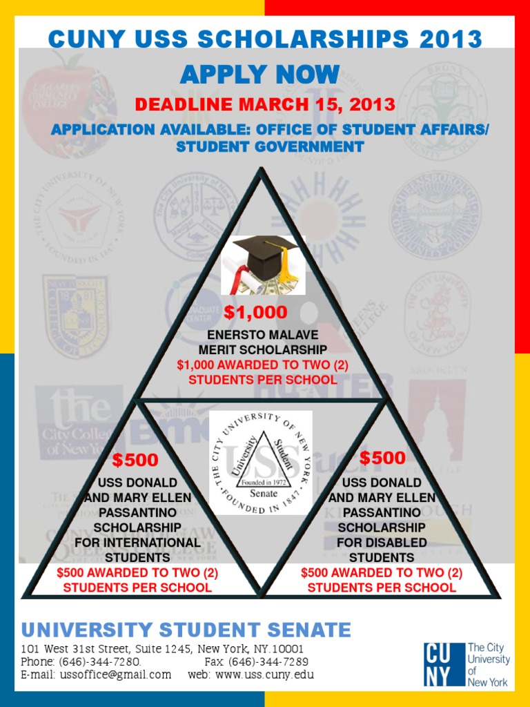 CUNY USS Scholarships 2013 Overview | PDF | Graduate School | Student ...