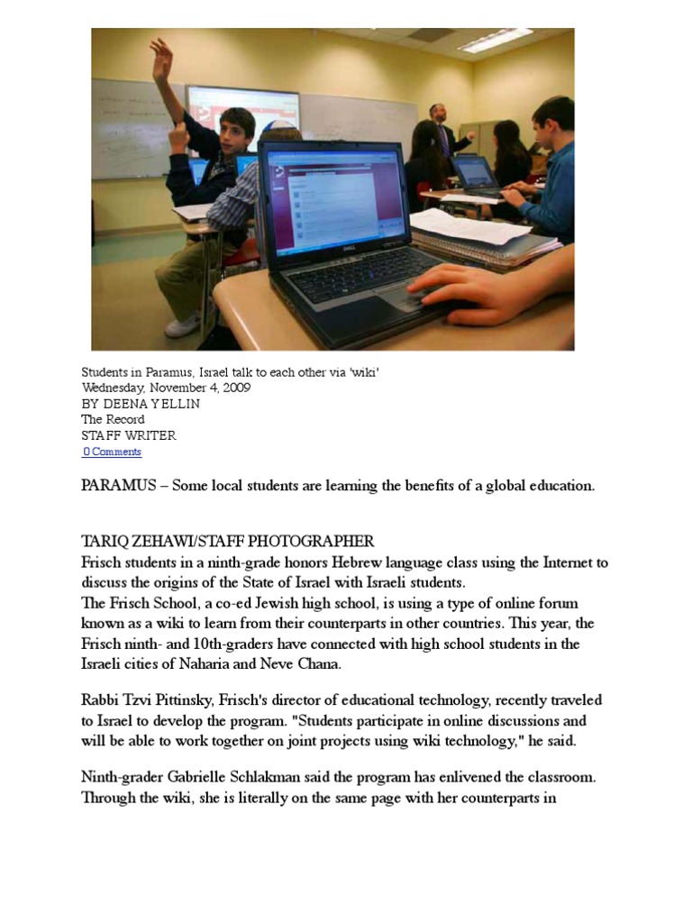 Frisch School Wiki - Bergen Record Online - 11-04-09 | PDF | Israel ...