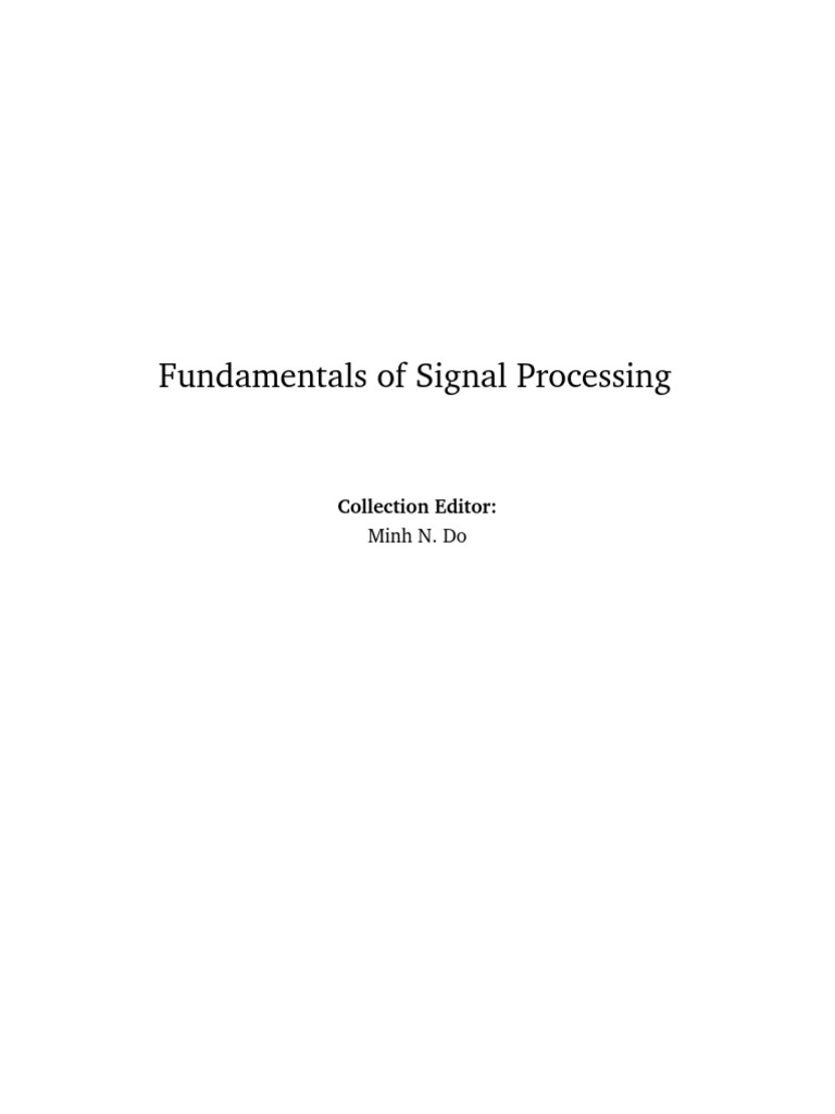 Fundamentals of Signal Processing | PDF | Signal (Electrical ...
